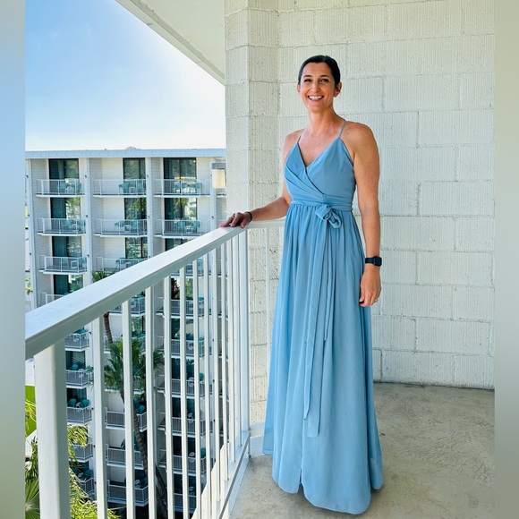 Revelry | Dresses | Hannah Chiffon Faux Wrap Dress French Blue | Poshmark